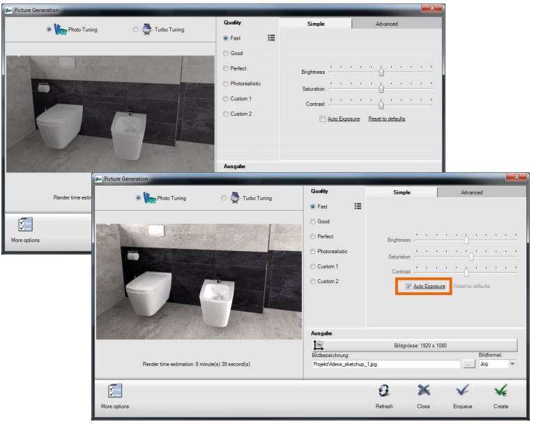 Visoft 2016 automatische belichting 2 - ViSoft 3D Software